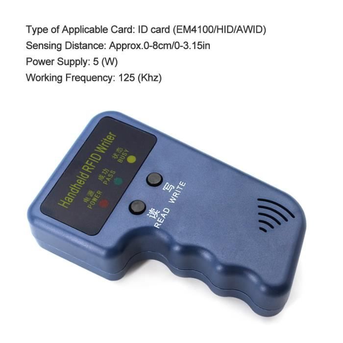 Vvikizy ID Copier 125KHz 5W Handheld ID Card Copier Writer Duplicator ...