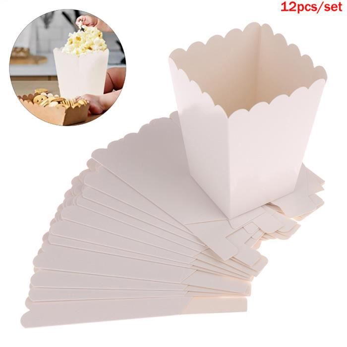 PAPIER CADEAU ,--Boîtes à Popcorn blanc pur 12 pièces, boîte à cadeaux ...