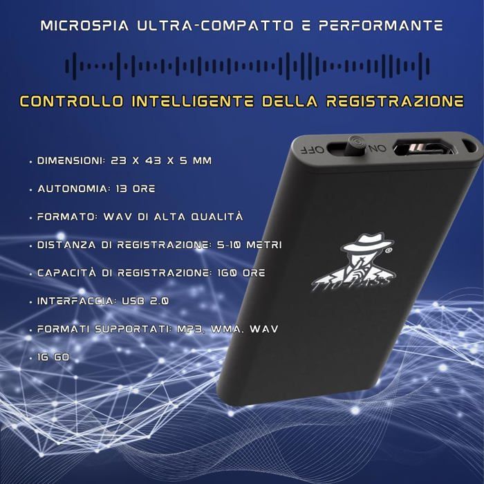 Enregistreur Vocal Micro Espion Ultra-Compact 16 Go - Discret et ...
