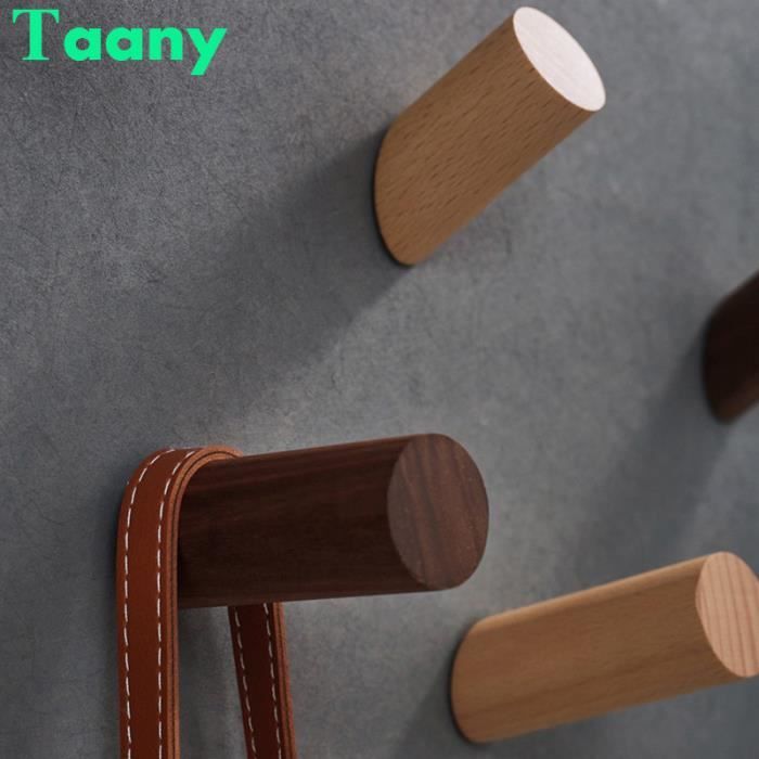 Beech wood 3.5x5cm -Cintre mural en bois naturel pour vêtements, porte ...