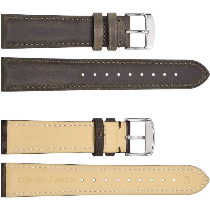 Bracelets De Montre En Cuir Véritable Pour Homme Et Femme, Largeur De ...