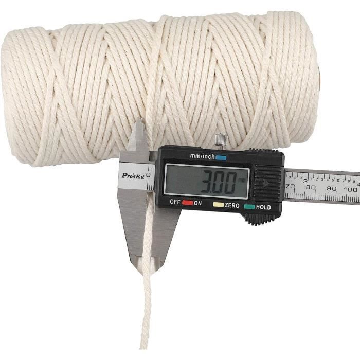 3mm x 100 mètres Corde Macramé Coton 3Mm X 100M Fil Macramé Corde ...