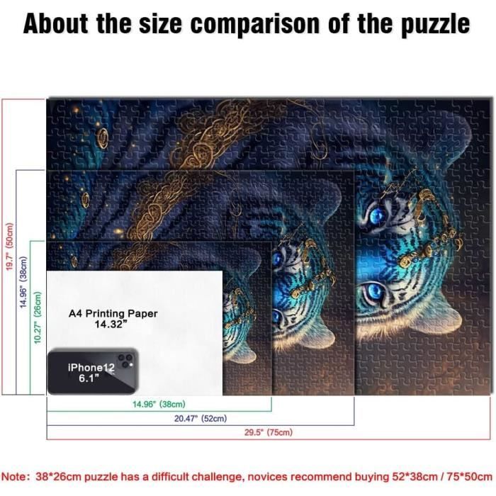 500 Pièces Jigsaw Puzzle Game Tiger Jigsaw Puzzles Pour Adultes Puzzles ...