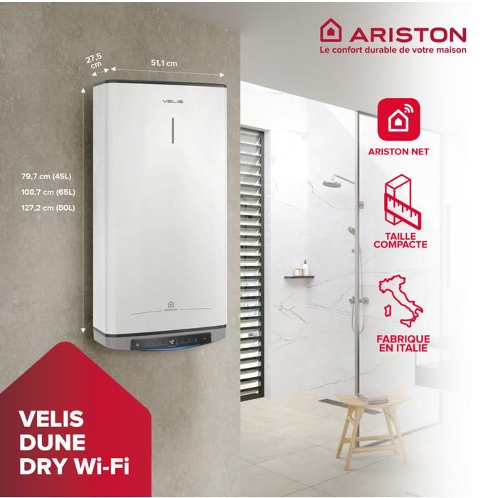 Chauffe Eau Electrique Plat 80l Velis Ariston