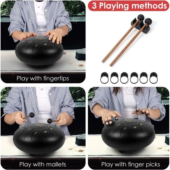 Steel Tongue Drum 10 Pouces 11 Notes Instrument De Percussion Avec ...
