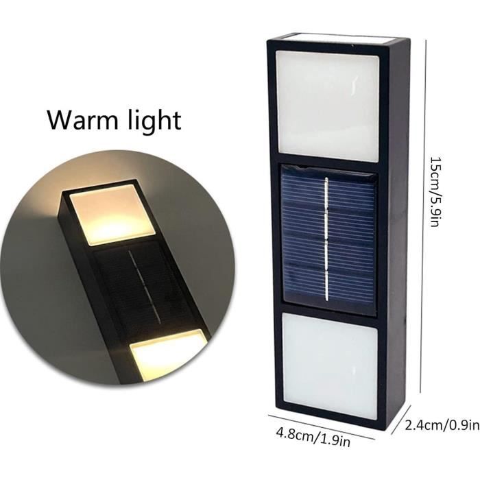 2 Lampes Solaires D'Extérieur Pour Clôture - Lampes Murales Solaires - Support Mural - Lampes ...