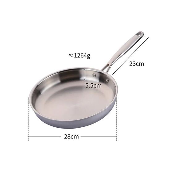 Poêle à frire antiarina en acier inoxydable 304,poêle à steak frit,cuisinière à induction à ...