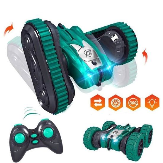 VEHICULE RADIOCOMMANDE Jouet Pour Garcon Voiture de Cascadeur RC de 24 GHz Double Face rotative ...