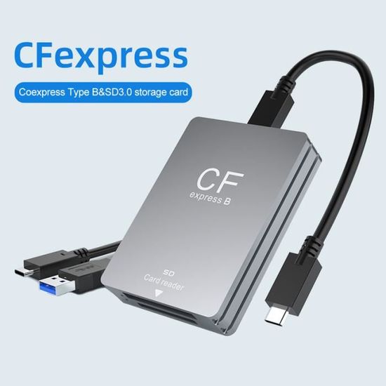 TypeB et SD3.0-Lecteur de carte CFexpress Type B et SD, adaptateur USB 3.2, 10Gbps, emplacement ...