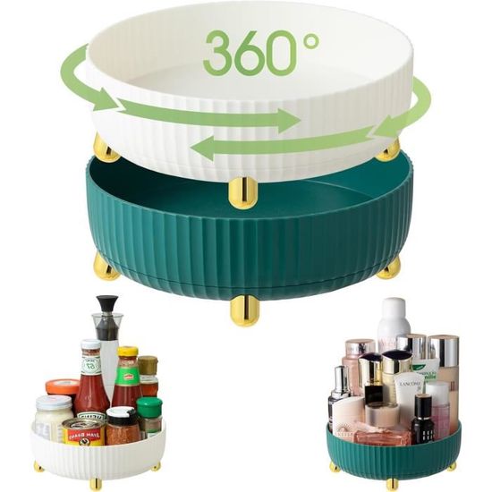 Lot De 2 Plateaux Rotatifs De Cuisine, Étagère De Rangement Rotative À ...