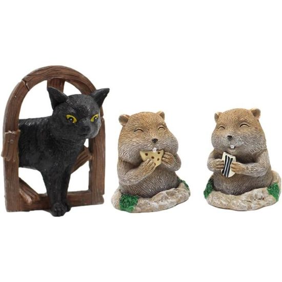 Statues Jardin Résine Animal Statue, Jardin Statue - Chat Souris Gopher ...