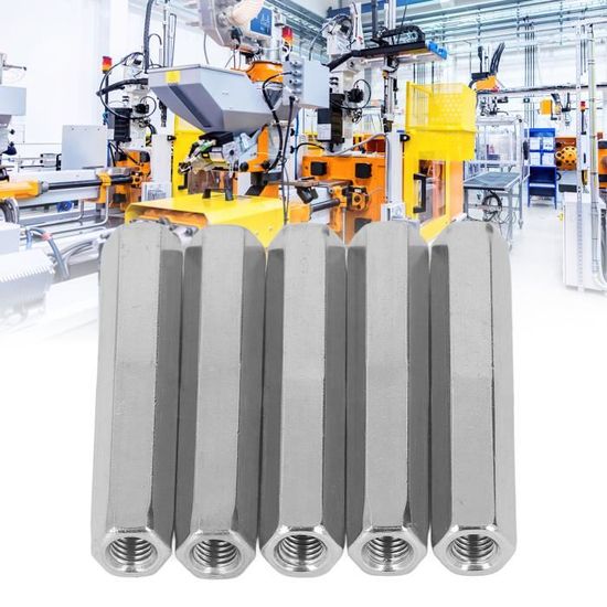 Ecrou d'accouplement hexagonal - HURRISE - Lot de 5 - Acier inoxydable 304 - M8x1.25 75mm ...