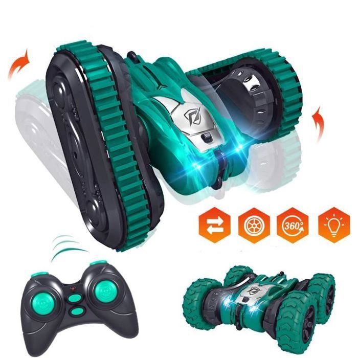 VEHICULE RADIOCOMMANDE Jouet Pour Garcon Voiture de Cascadeur RC de 24 GHz Double Face rotative ...