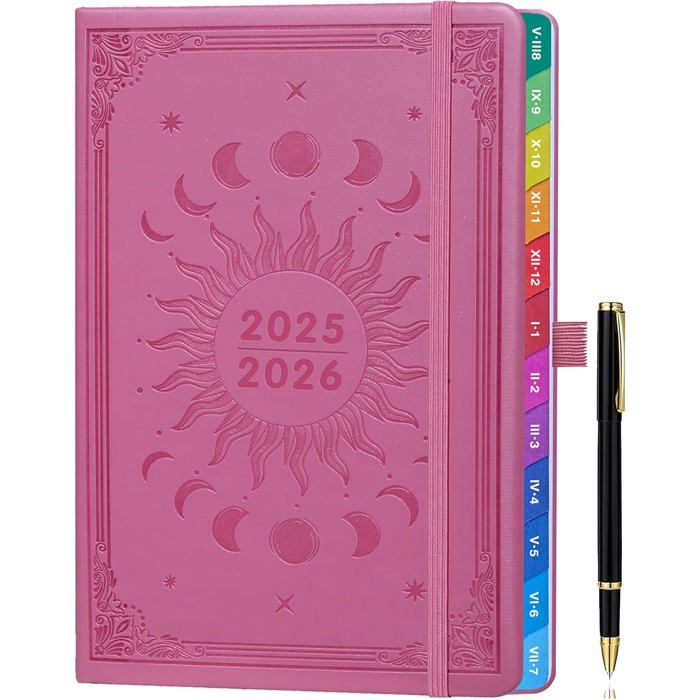 Agenda 2025-2026 Semainier A5 – avec Onglets Colorés, Pages en Couleurs ...