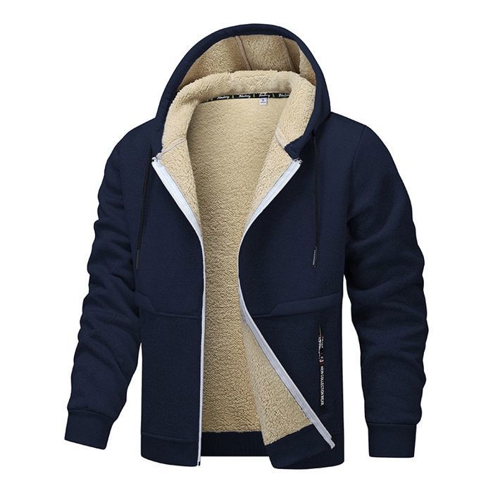Sweat à Capuche Homme Avec Zippée Doublure en Polaire Sweat-shirt Chaud ...