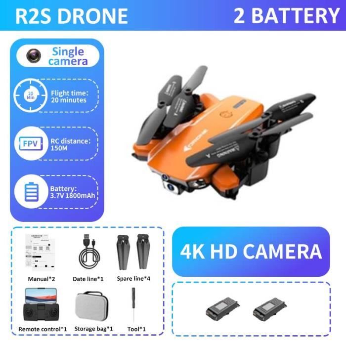 Orange-4K-SingleC-2B-KBDFA New R2S Drone 6K-4K Professional Foldable ...