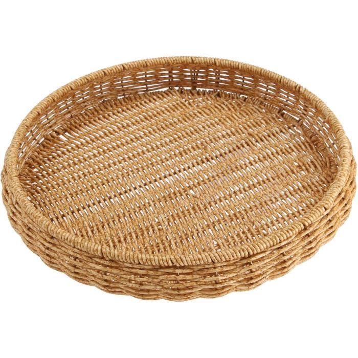 Panier Tressé Pour Le Rangement,Panier Rond En Osier,Plateau De Table ...
