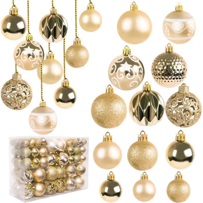 100Pcs Boules De Noël Décoration Sapin De Noël Décoration Pack Boules ...