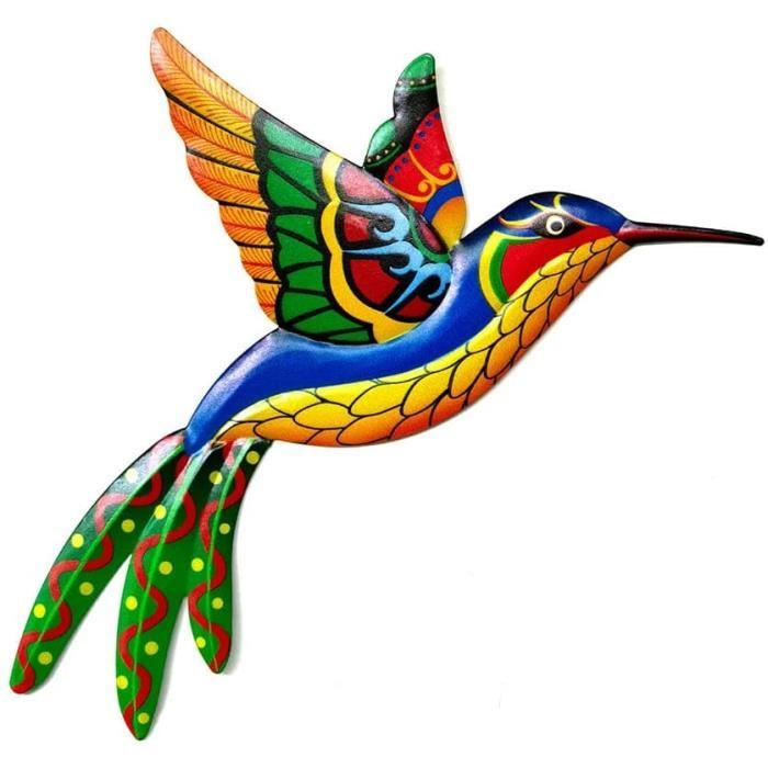 Decoration Murale Metal, Coloré Colibri Déco, Décoration Murale en Fer ...
