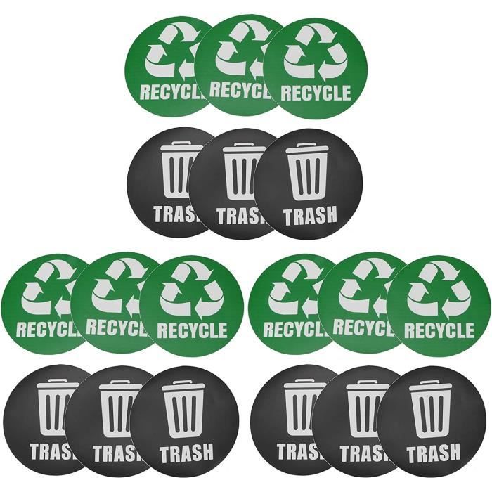 Lot de 18 Sticker Poubelle, Stickers Recyclage Autocollants de ...