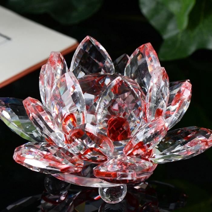 Figurine feng shui - Artisanat en verre - Fleur de Lotus en cristal ...