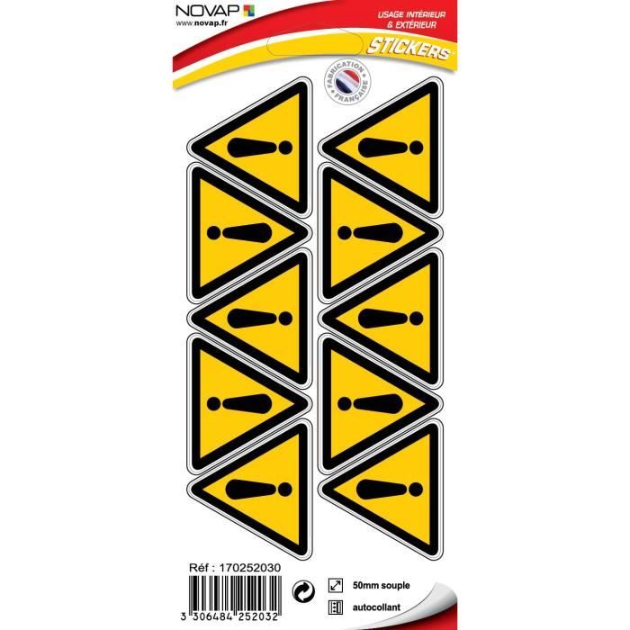 Pictogrammes Triangle 50mm - Danger Général - NOVAP - Planche 10 ...