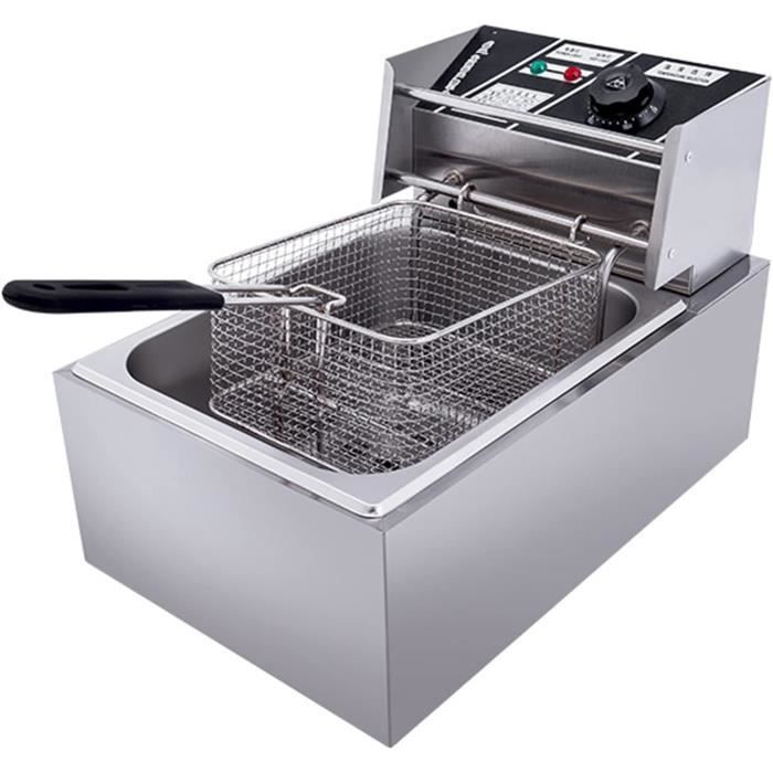 Friteuse Profonde De Profession Commerciale Avec Panier Et Couvercle 6L ...