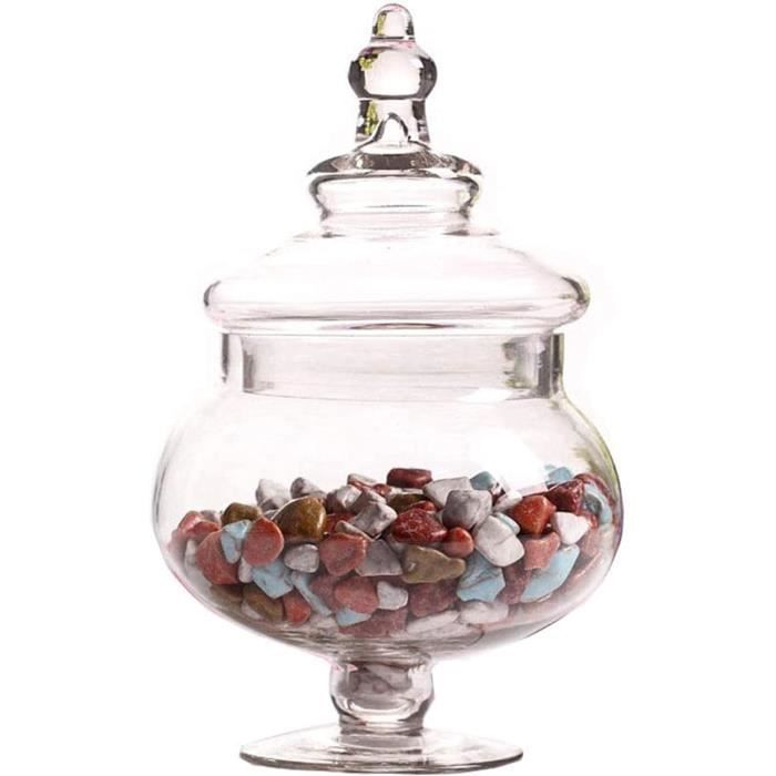 Pot de Bonbons Boîte,Bonbonnière en Verre,Pot De Bonbons en Verre Clair ...