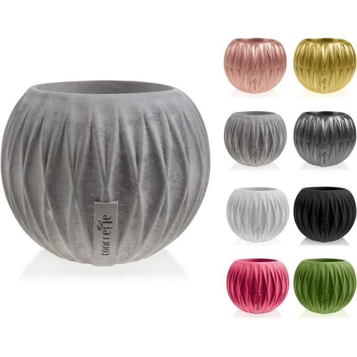 Pot De Fleurs En Ciment, Cache-Pot En Béton Bauble Optic Ø 7,6 Cm | 17 ...