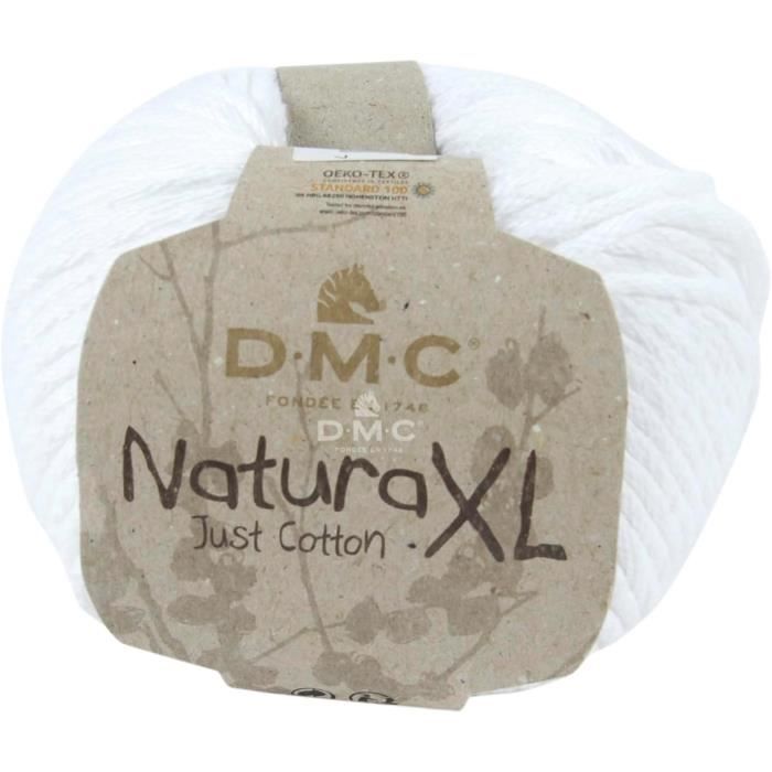 Natura Pelote De Fil À Tricoter 100 % Coton, Couleur 01 Blanc, Xl[W9175 ...