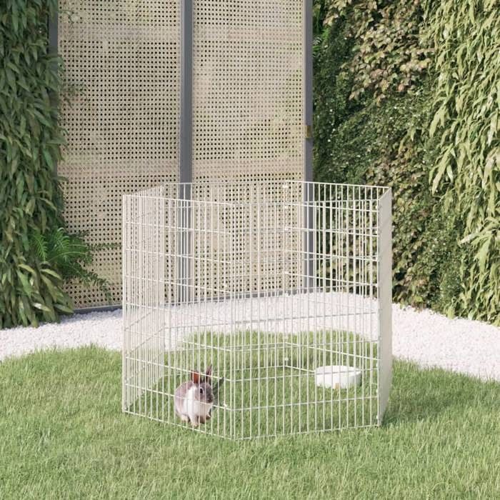 VidaXL Enclos pour Animaux en Liberté 6 Panneaux, Cage à Lapin, Maison ...
