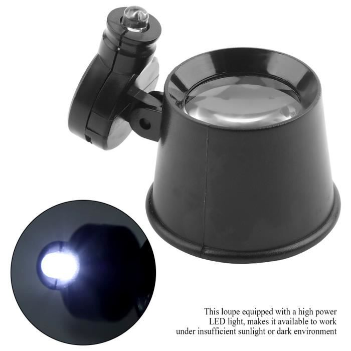 Oeil de Loupe 10X Loupe LED, Loupe en Métal Portable de Bureau, Loupe ...