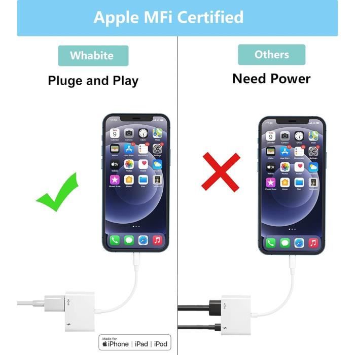 Adaptateur Lightning Vers Hdmi Numérique Av Câble Convertisseur Audio ...
