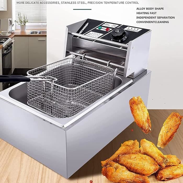 Friteuse Profonde De Profession Commerciale Avec Panier Et Couvercle 6L ...