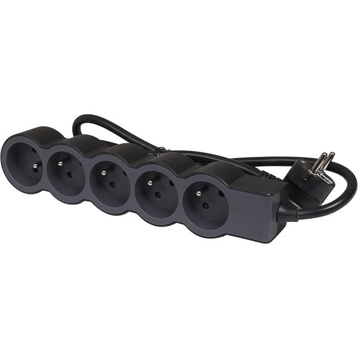 Rallonge multiprise extra-plate avec 5 prises de courant avec terre ...