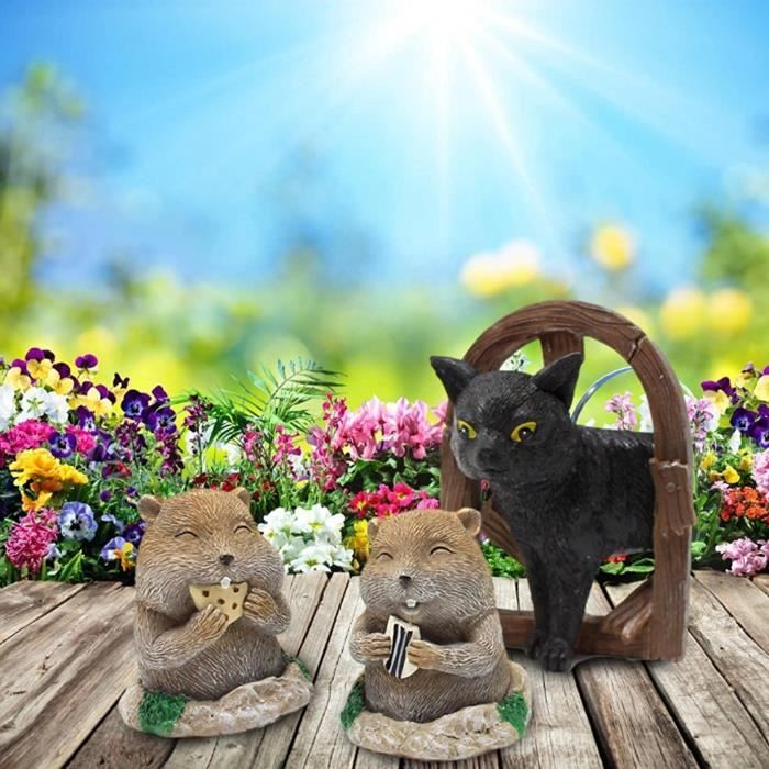 Statues Jardin Résine Animal Statue, Jardin Statue - Chat Souris Gopher ...