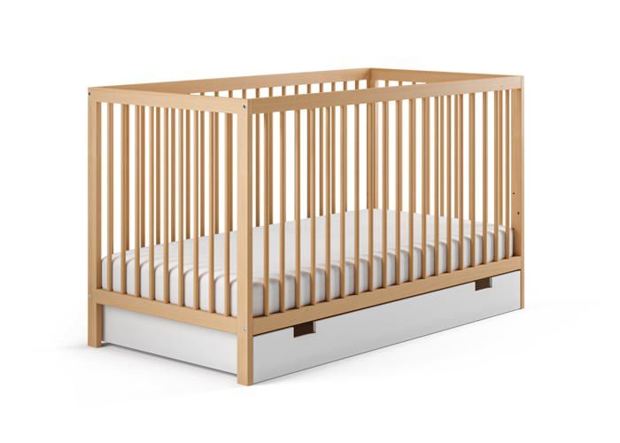 Lit bébé 70x140 matelas inclus - Lit à barreaux avec tiroir - Réglable ...