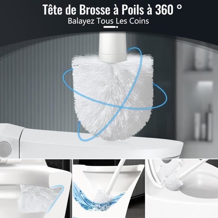 Brosse Wc, Brosse Toilettes Wc 40,5Cm Avec Manche Long, Balai Toilette ...
