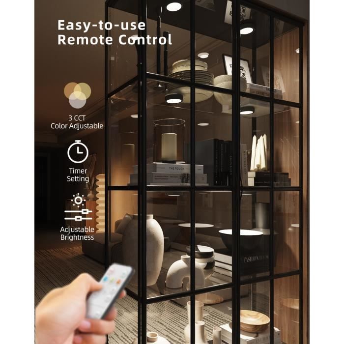 Eclairage Led Vitrine Sans Fil Rechargeable Usb, Noir Lampe De Placard ...