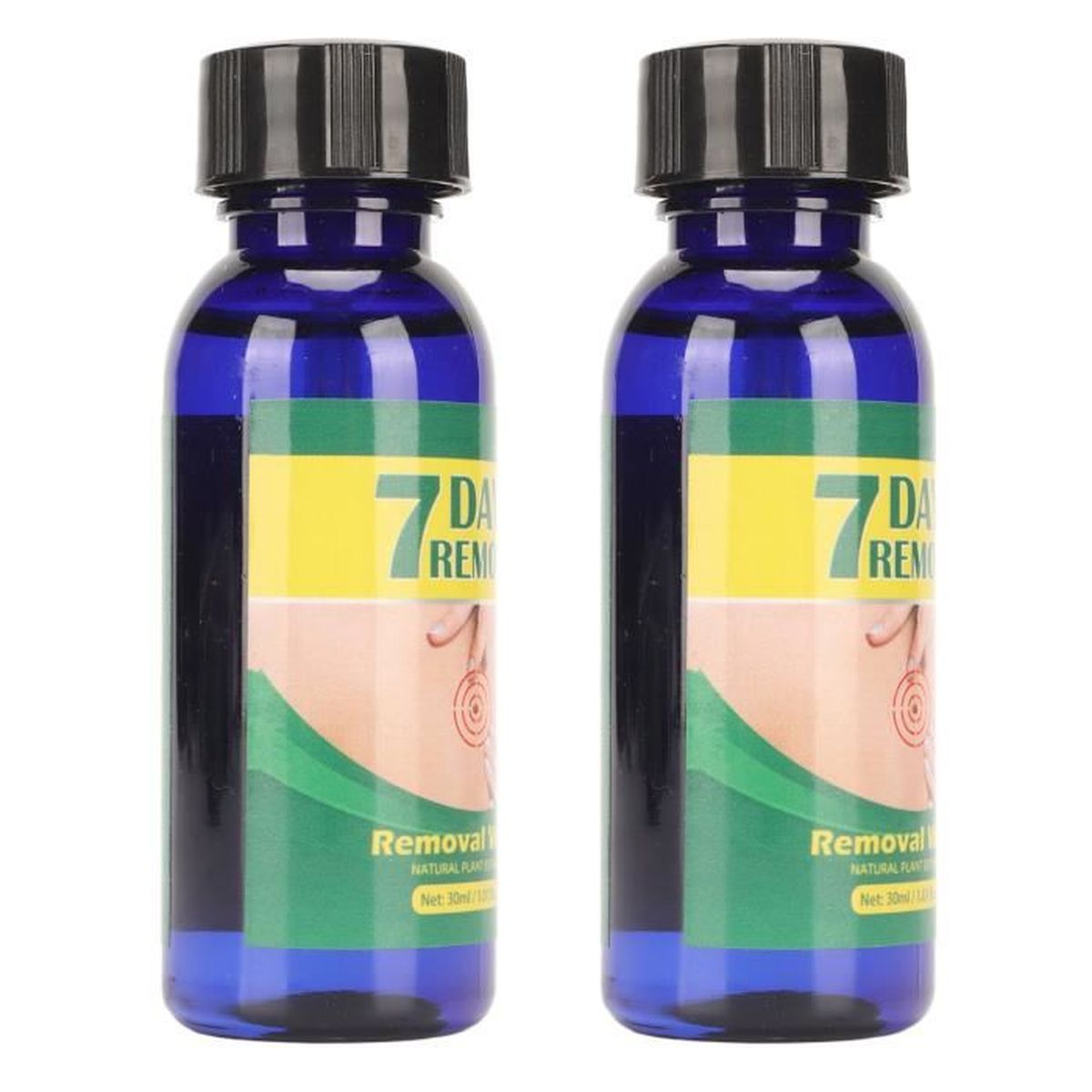 JAR 2pcs 30ml anti-verrues pour verrues cutanées et boutons plats JA186 ...