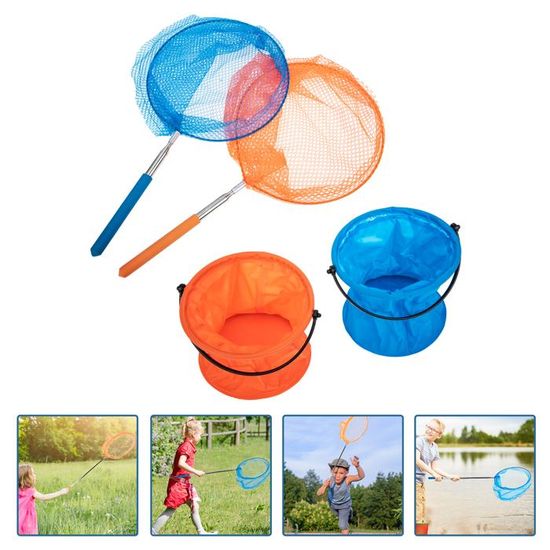 Filet de pêche télescopique portable,2 ensembles,jeux d'extérieur,pour ...
