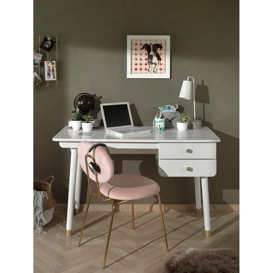 Bureau Rona Blanc - Dream Tree - Design Contemporain - MDF Laqué - Pin ...