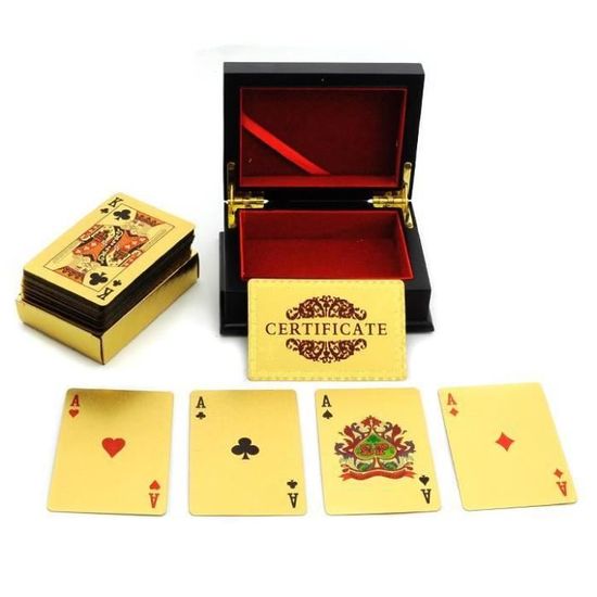 Carte à jouer 24K carats clinquant d’or plaqué EUR Poker Jeux de cartes ...