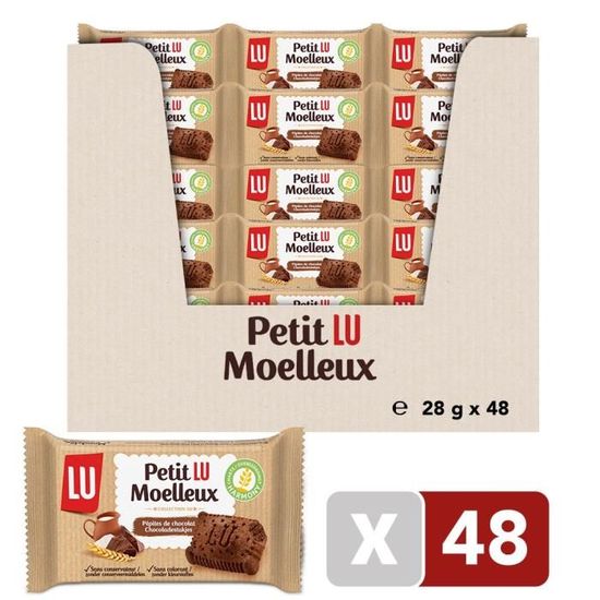 Petit LU Moelleux - Carton de 48 Sachets - Gâteau aux Pépites de ...