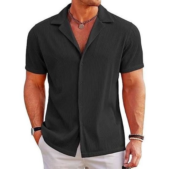 Chemise Homme Manches Courtes Décontractée Plage Été - FINDPITAYA ...