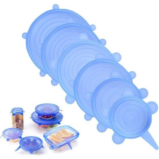 Couvercle en Silicone réutilisable 6-12-18pcs Couvercles Extensibles en ...