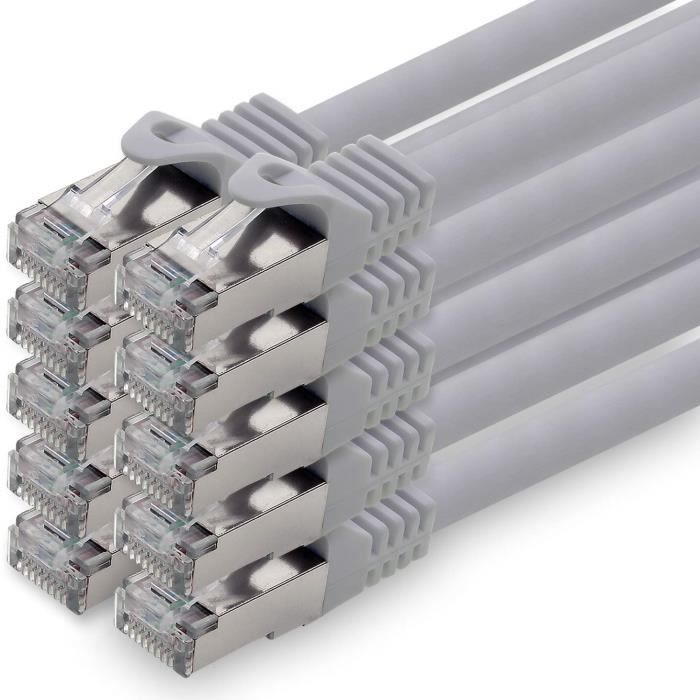 3m Câble réseau Cat 7 Lan Ethernet Cat7 RJ45 10000 Mo-s gris[Z653 ...