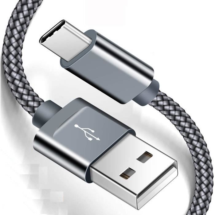 Câble USB C de type C pour Samsung Galaxy A12-A32-A42-A52-A72 en nylon ...