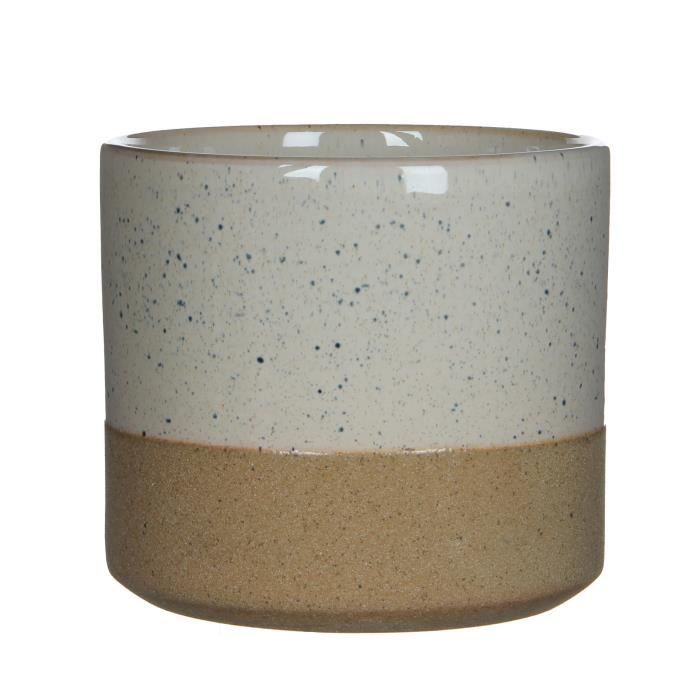 EDELMAN Lago Pot rond - Céramique - Blanc - H16,5 x D18 cm - Cdiscount ...