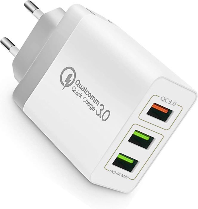 TECHTA Chargeur Secteur Universel Chargeur USB,3Ports QC3.0 Charge ...